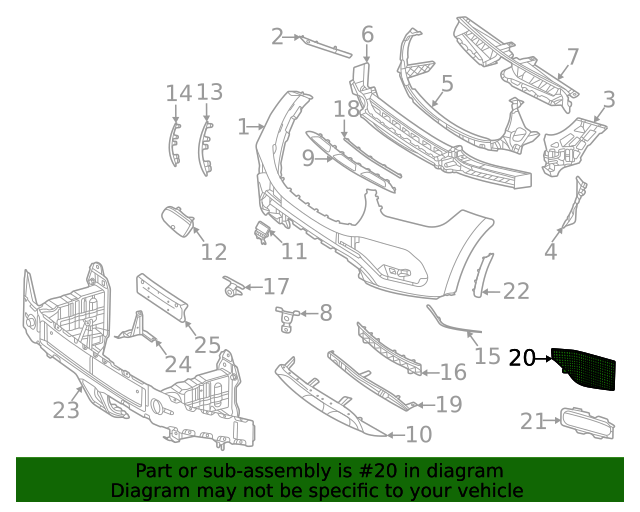 167-885-88-02 - Outer Grille 2020-2021 Mercedes-Benz | Mercedes-Benz ...