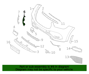 167-885-81-03 - Bumper Cover Spacer Panel 2020-2023 Mercedes-Benz ...