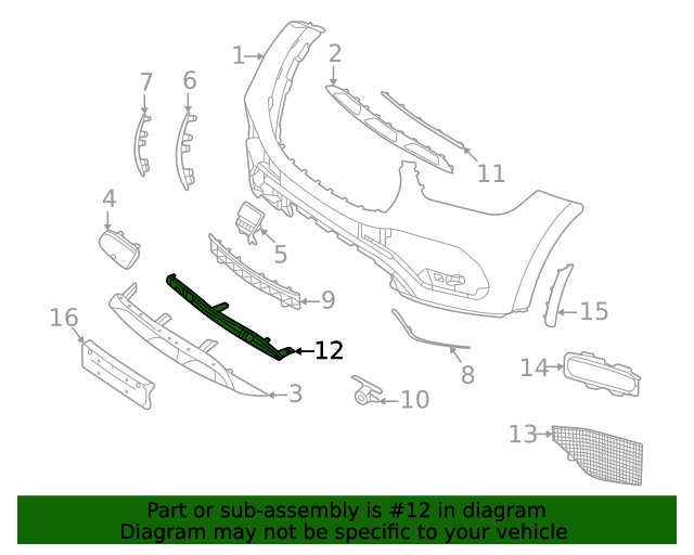 167-885-73-03 - Lower Grille 2020-2023 Mercedes-Benz | Mercedes-Benz ...