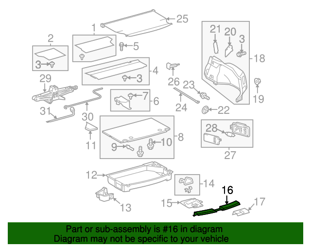 2010-2015 Toyota Prius Rear Trim 64716-47031-B0 | Sparks Parts