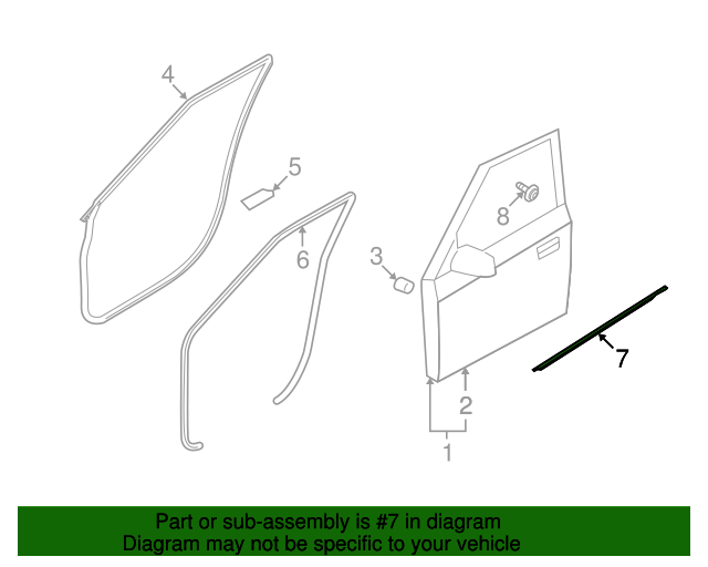 2010-2013 Kia Soul OEM NEW 10-13 Kia Soul Front Door Belt Outside ...