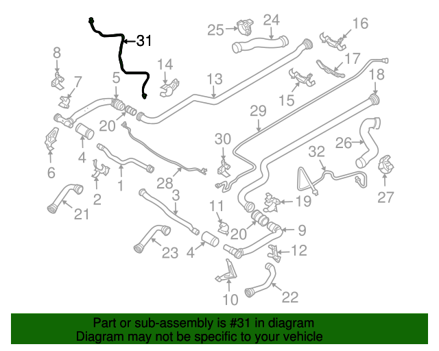 997-106-766-02 - Engine Coolant Overflow Hose 2006-2012 Porsche Cayman ...