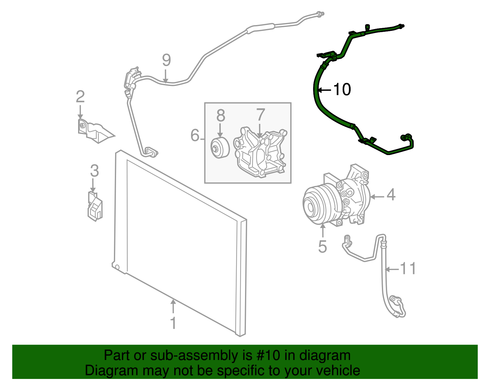 88704-04030 - A/C Refrigerant Suction Hose 2012-2015 Toyota Tacoma ...