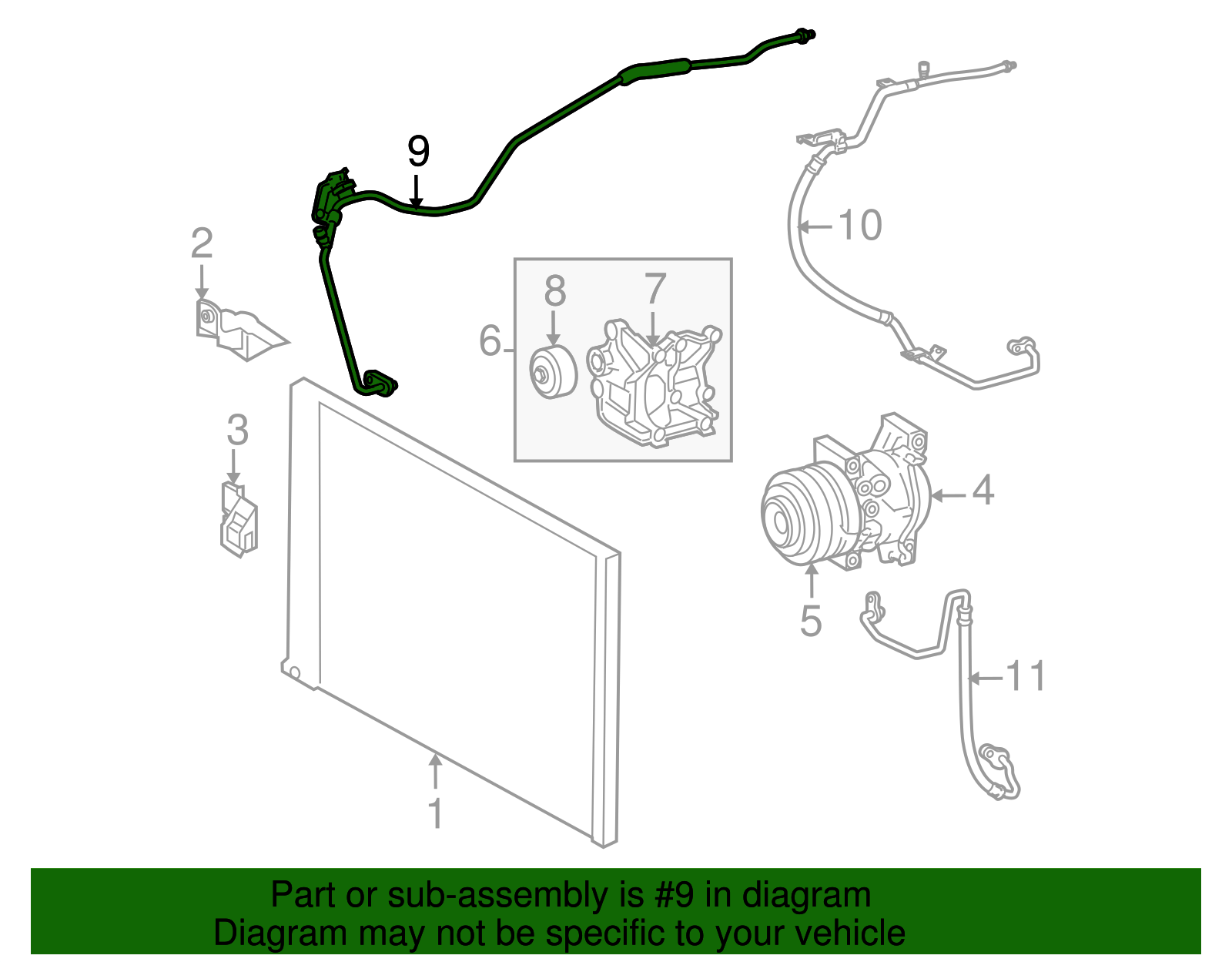2005-2012 Toyota Tacoma A/C Refrigerant Hose 88710-04171 | Toyota Parts ...