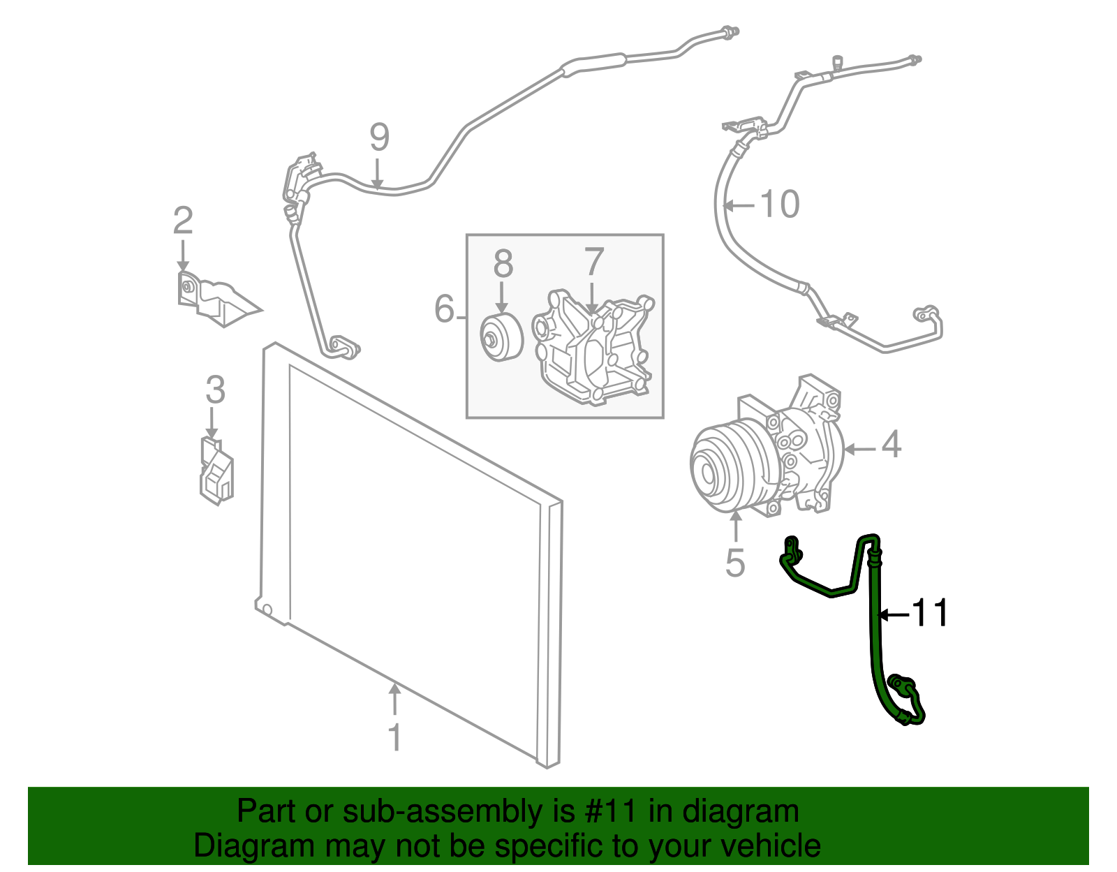 Genuine Toyota Discharge Hose part# 88703-04020 for 2005-2015 Toyota ...