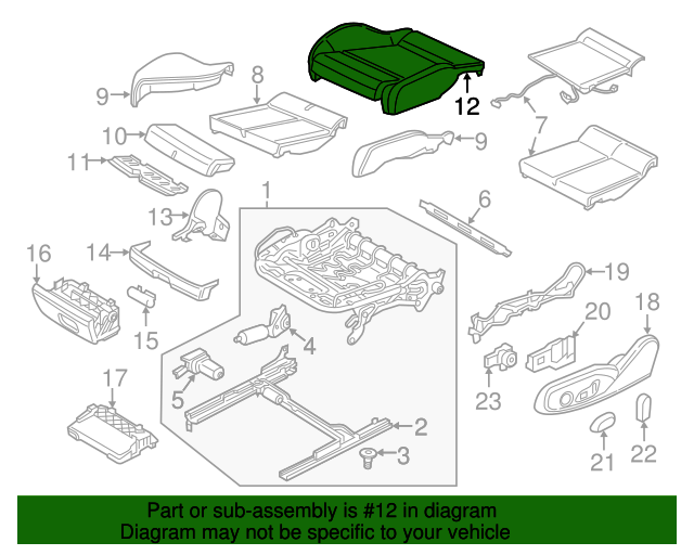 8S8-881-405-C-FDR - Seat Cushion Cover 2016-2023 Audi | AutoNationParts.com