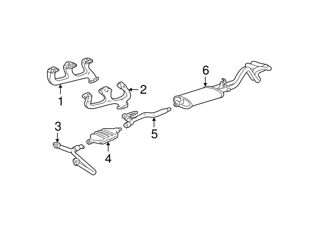 1990-2000 GM 3-Way Catalytic Converter with Pipes, Flanges, Bushings ...