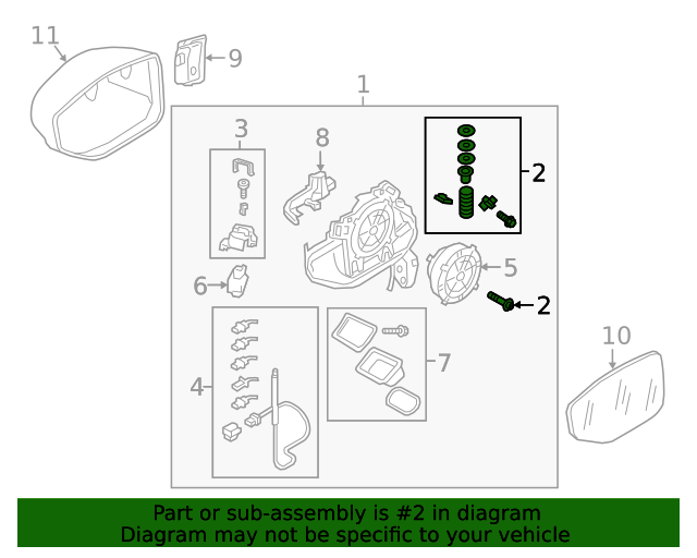 4N0-898-011-A - Door Mirror Hardware Kit 2019-2024 Audi | AutoNation Parts