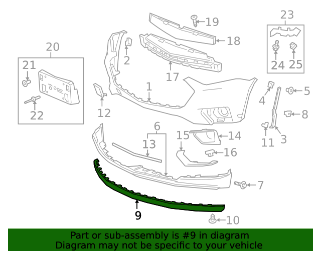 2018-2021 Chevrolet Traverse Deflector (Replaces Part Number 23234809 ...