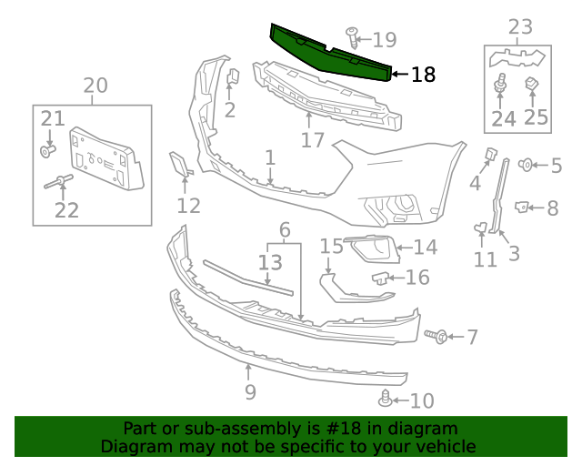 2018-2021 Chevrolet Traverse Front Bumper Energy Absorber Cover ...