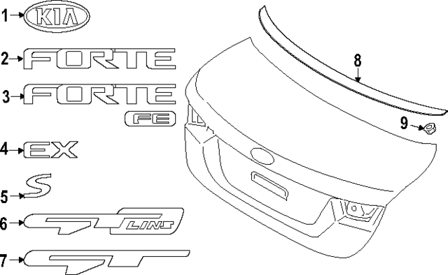 2022-2024 Kia Forte Nameplate 86310-M6350 | TascaParts.com