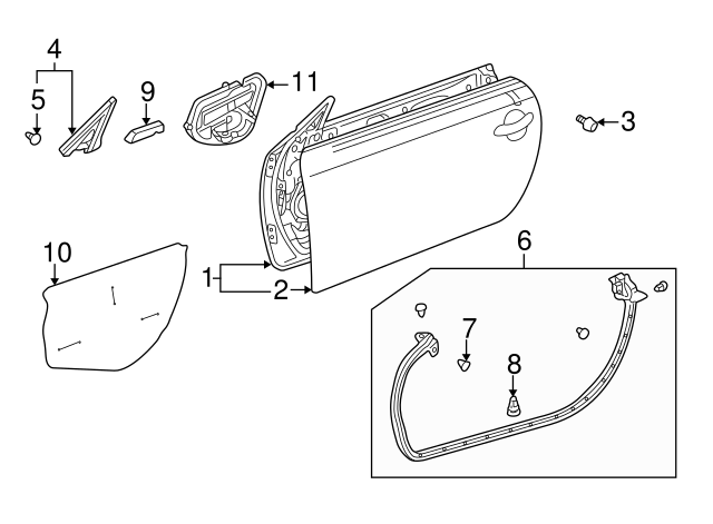 67864-24020 - Door Mirror Trim Ring 2002-2010 Lexus SC430 ...