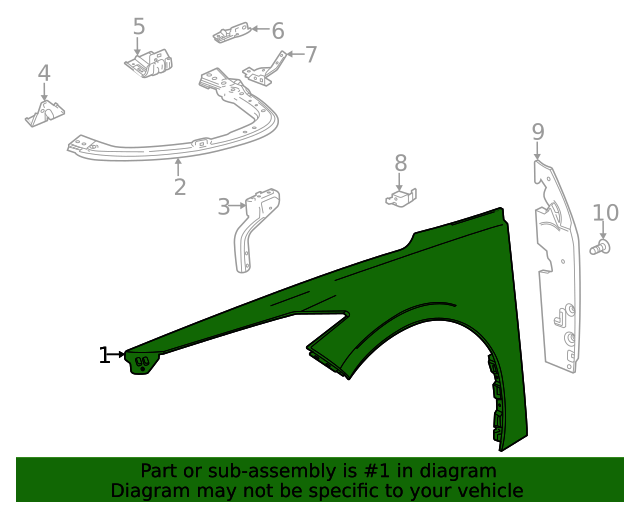 2020-2024 Chevrolet Corvette Front Passenger Side Fender 84824880 | OEM ...