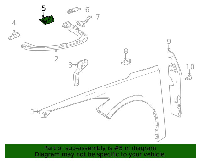 2020-2025 Chevrolet Corvette Passenger Side Fender Front Bracket ...
