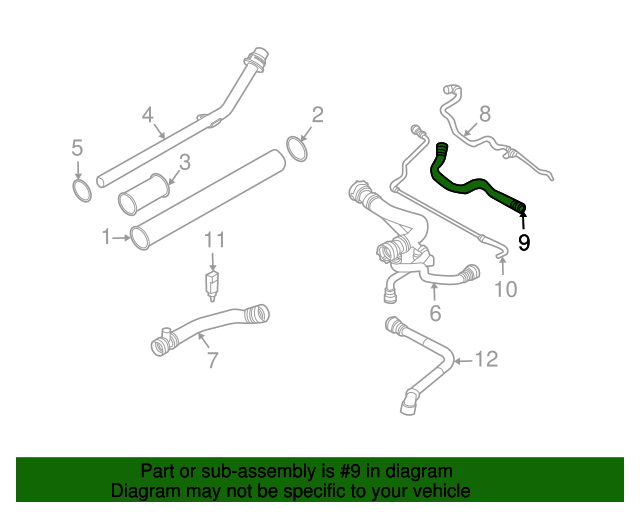 17127545653 - 2004-2010 BMW Reservoir Hose (17-12-7-545-653) | BMW of ...