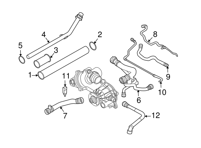 17-12-7-519-248 - Upper Hose - 2004-2005 BMW | BMW Parts Exchange