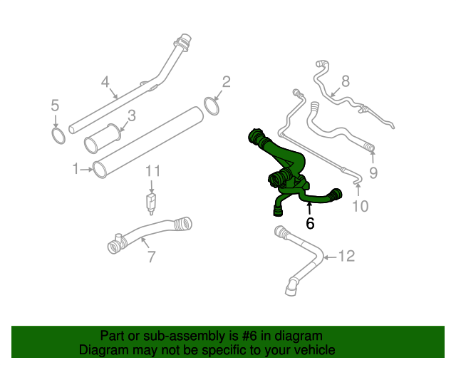 17-12-7-519-248 - Upper Hose - 2004-2005 BMW | BMW Parts Exchange