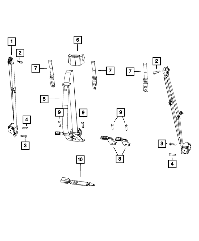 2013-2019 Ram OEM NEW 2013-20 Mopar Ram 1500 2500 3500 Center Rear Seat ...