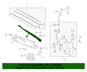 98311-J0000 - Wiper Arm - 2018-2022 Hyundai Accent | OEM Parts Quick