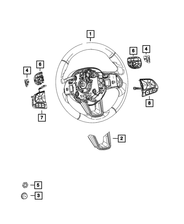 2023 Jeep Renegade Steering Wheel 7LB90U00AA | Mopar eStore