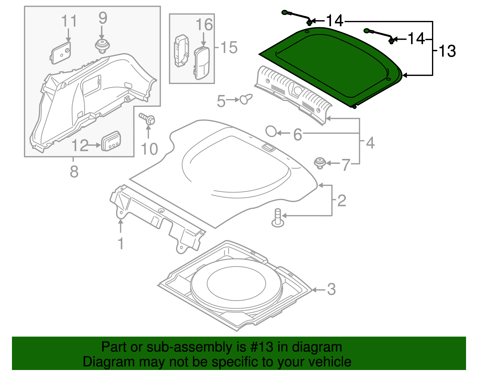 85910 J5000WK - Luggage Cover 2018-2023 Kia Stinger | Kia.Parts Store