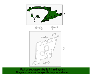 2011-2016 Scion tC Upper Quarter Trim 62572-21021-B0 | Toyota Parts Center