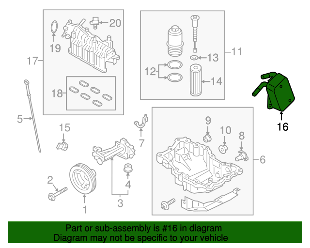 2017-2020 Lincoln Oil Cooler Assembly FT4Z-6A642-A | TascaParts.com