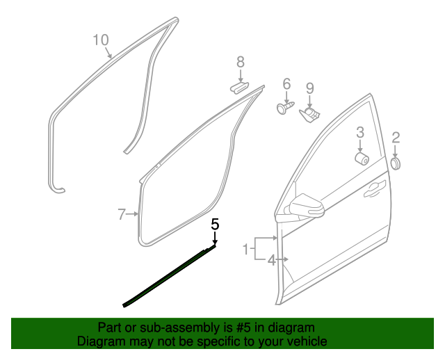 82210-1M000 - Belt Molding 2010-2013 Kia Forte | Kia.Parts Store