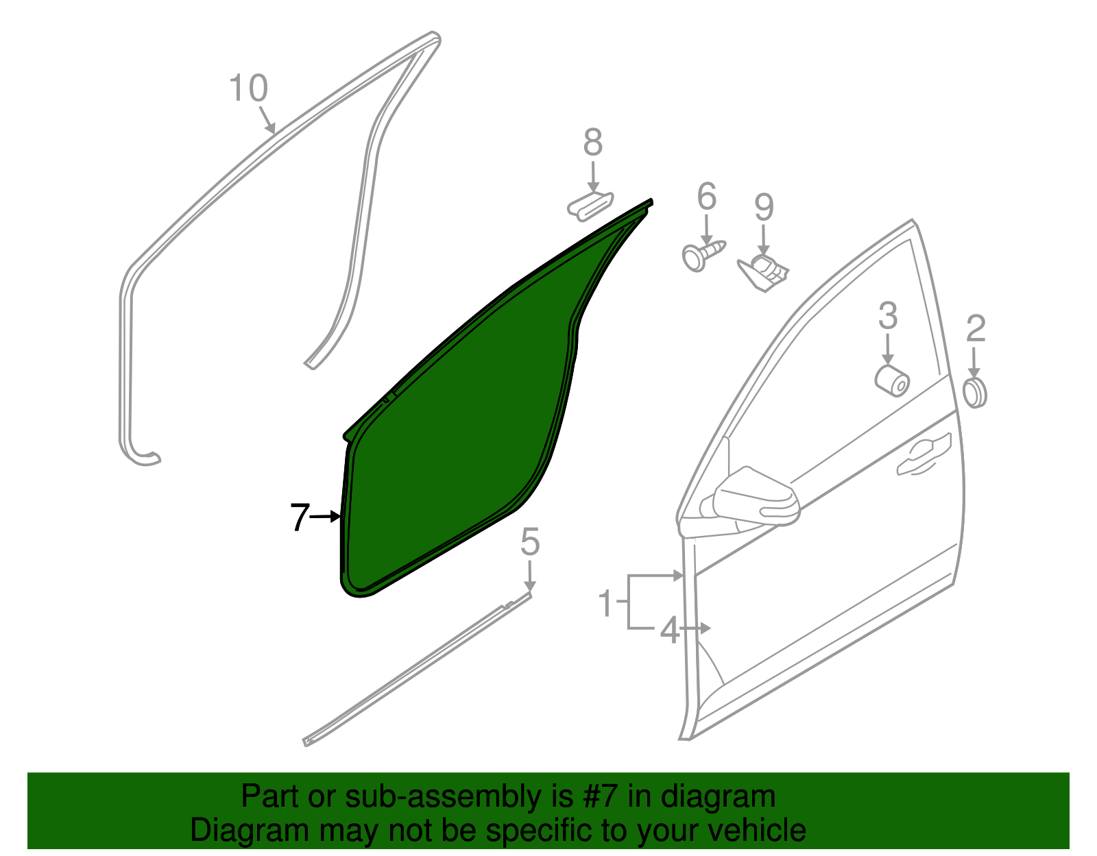 2010-2013 Kia Forte | Door Weather-Strip | 82140-1M000 | Kia Auto Parts