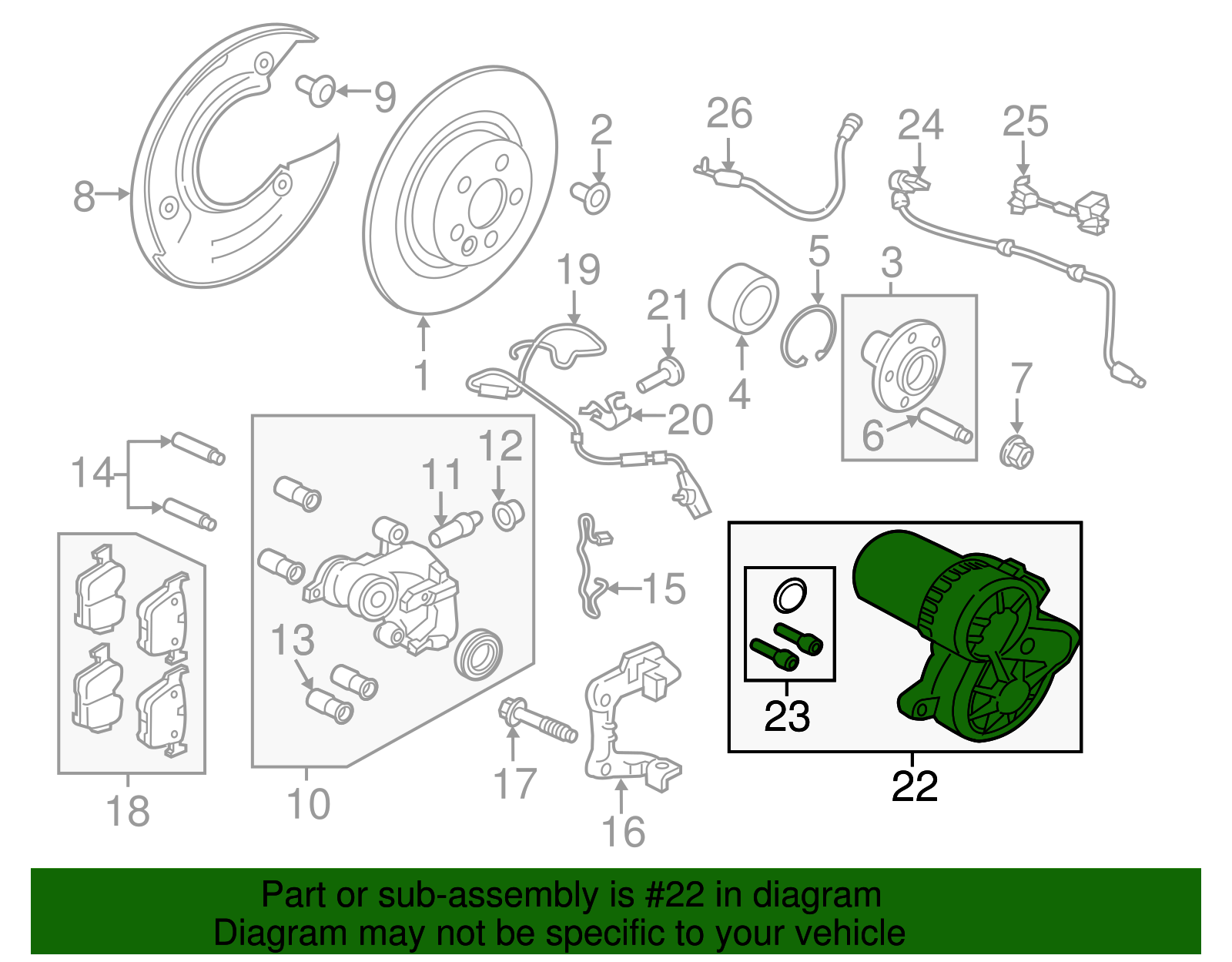 Genuine OEM Parking Brake Actuator Part# LR061382 Fits 2015-2025 Land ...
