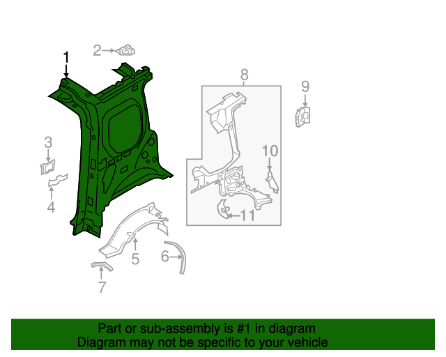 2014-2018 Ford Transit Connect Inner Panel DT1Z-1727790-AD | Blue ...