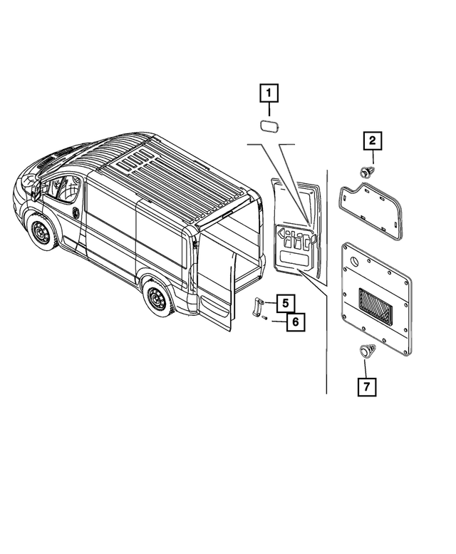 2014-2024 Ram Rear Door Panel, Left 1ZP92LAHAB | My Mopar Parts