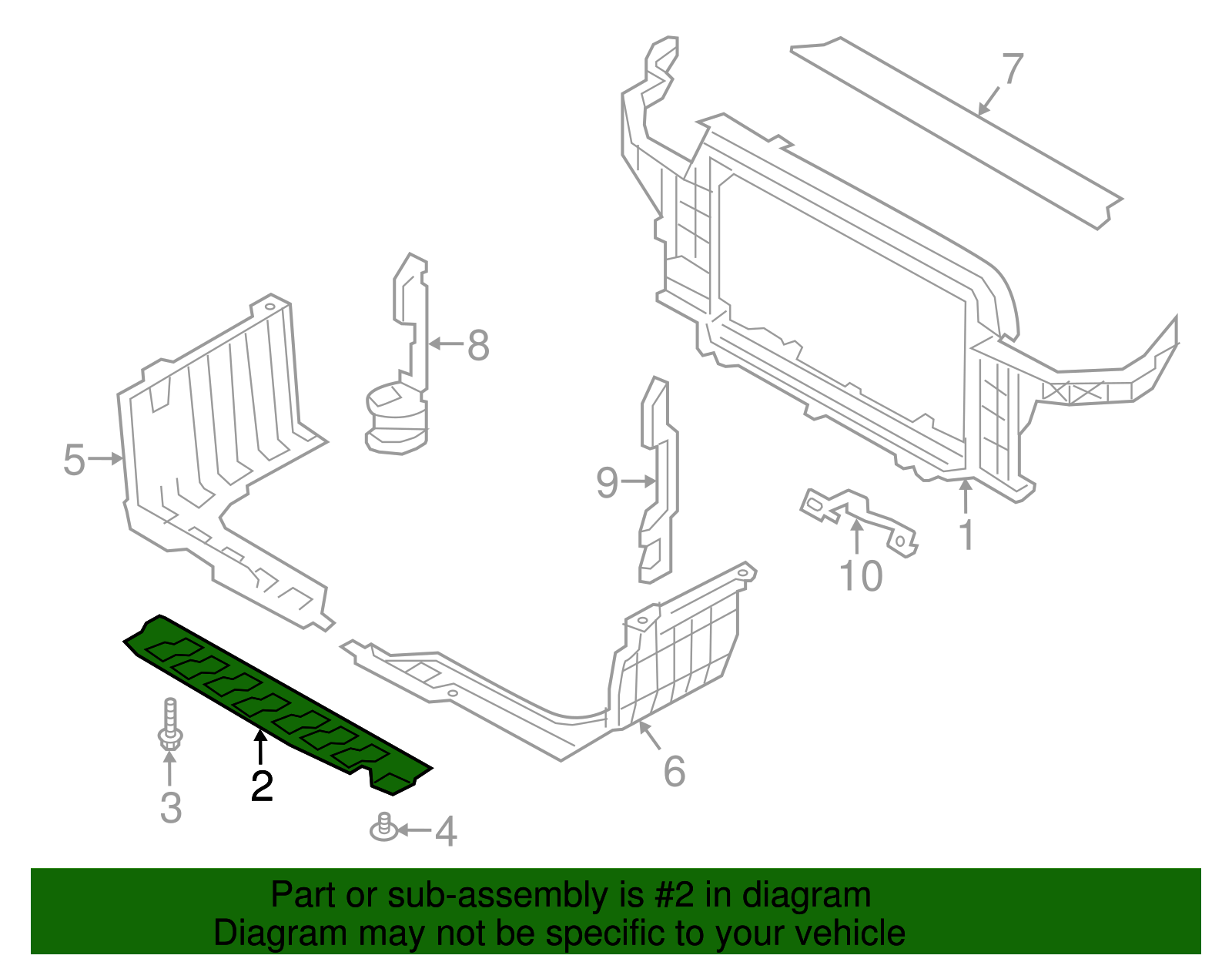 Hyundai - 29110-2V500 - Radiator Support Baffle - 2014-2017 Hyundai ...