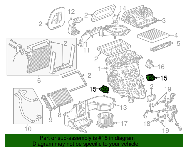 2013-2020 GM Temperature Mode Valve Actuator Assembly 22743933 GM ...