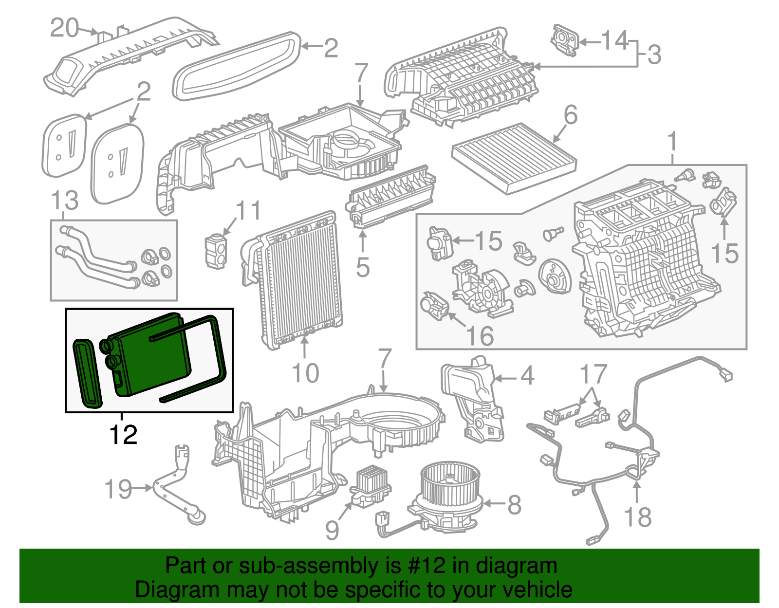 39158689 - Heater Core Kit with Seals and Clamps 2018-2020 Buick ...