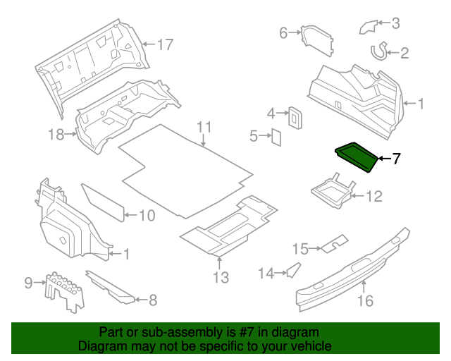 51-47-9-155-940 - Cover, right trunk trim 2009-2015 BMW | AutoNation Parts