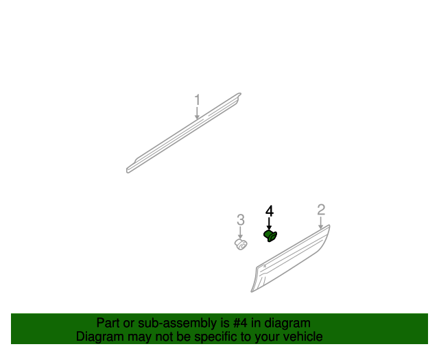 1996-2000 Nissan Pathfinder Body Side Molding Grommet 76848-0W000 ...