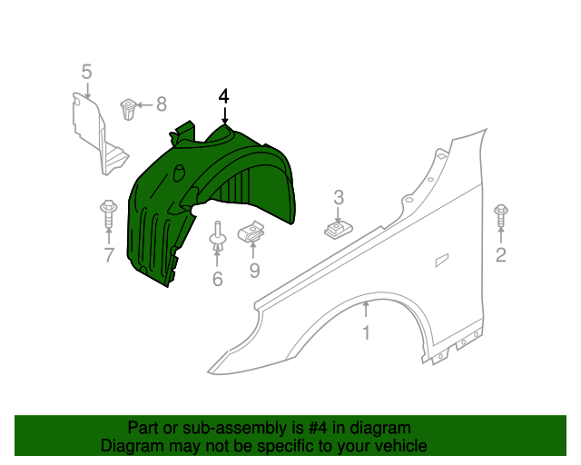 Genuine BMW 51-71-7-033-750 | Fender Liner | FREE Shipping on Most ...