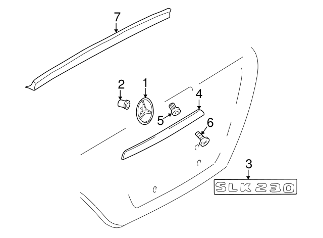 215-758-00-58 - Deck Lid Emblem 1998-2006 Mercedes-Benz ...