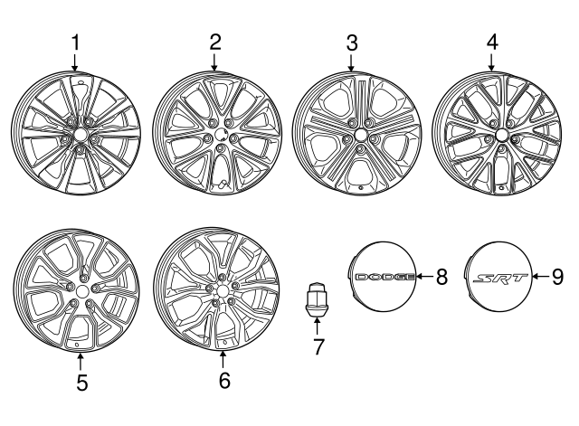 2016-2018 Dodge Durango Wheel, Alloy 5ZR77AAAAA | TascaParts.com