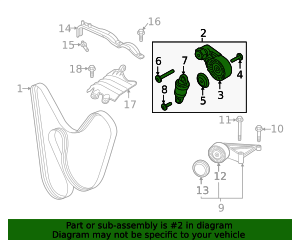 0PB-145-201 - Accessory Drive Belt Tensioner Assembly 2012-2024 Porsche ...