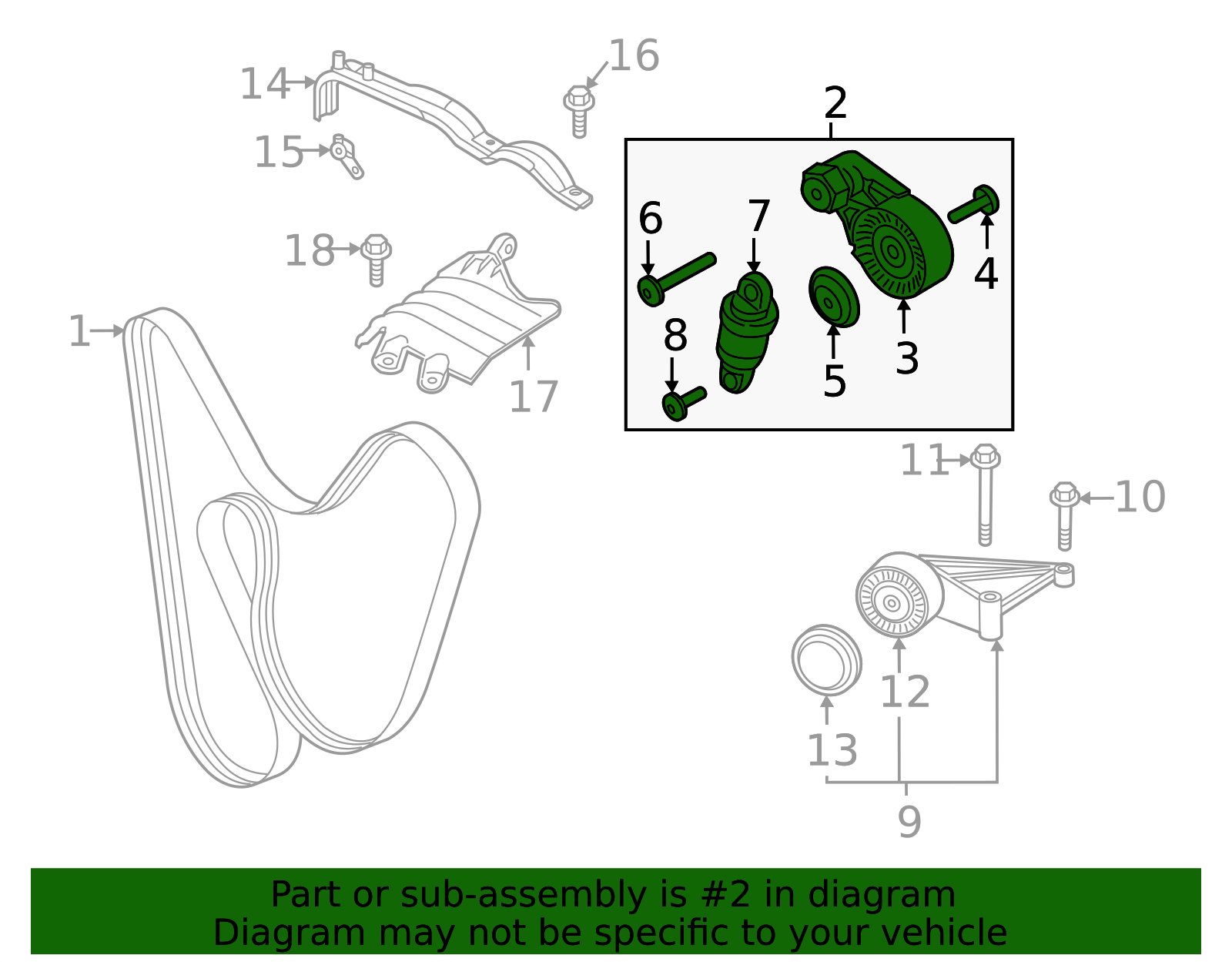 2012-2024 Porsche Accessory Drive Belt Tensioner Assembly 0PB-145-201 ...