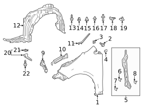 Toyota 2019-2023 Toyota Corolla Fender Protection Film 53823-02180 ...