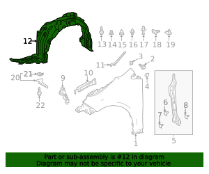 53806-02080 - Fender Liner - 2020-2022 Toyota Corolla | OEM Genuine ...