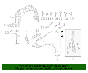 2011-2023 Toyota Fender Extension 53813-48011 | Toyota Parts Center