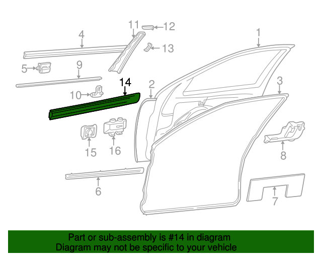 2000-2003 Mercedes-Benz Door Molding 210-690-03-82-9999 ...
