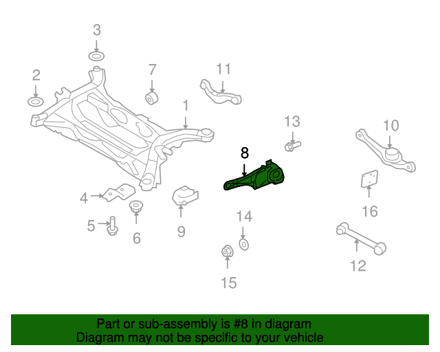 2007-2010 Ford Trailing Arm - Passenger Side (RH) 9T4Z-5A972-C ...