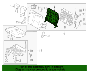 2017-2018 Kia Sedona | Seat Back Frame | 89310-A9062 | Kia Auto Parts