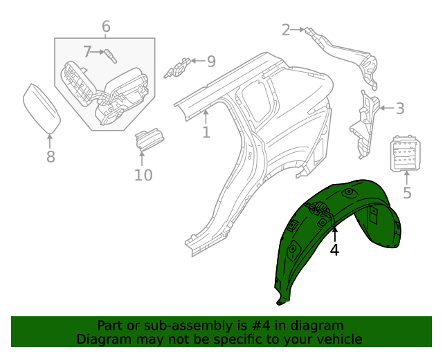 5370C191 - Wheelhouse Liner 2022-2024 Mitsubishi | Mitsubishi Direct Parts