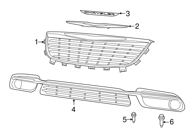 2011-2016 Chrysler Town & Country Lower Grille 68100694AA | Mopar Wholesale